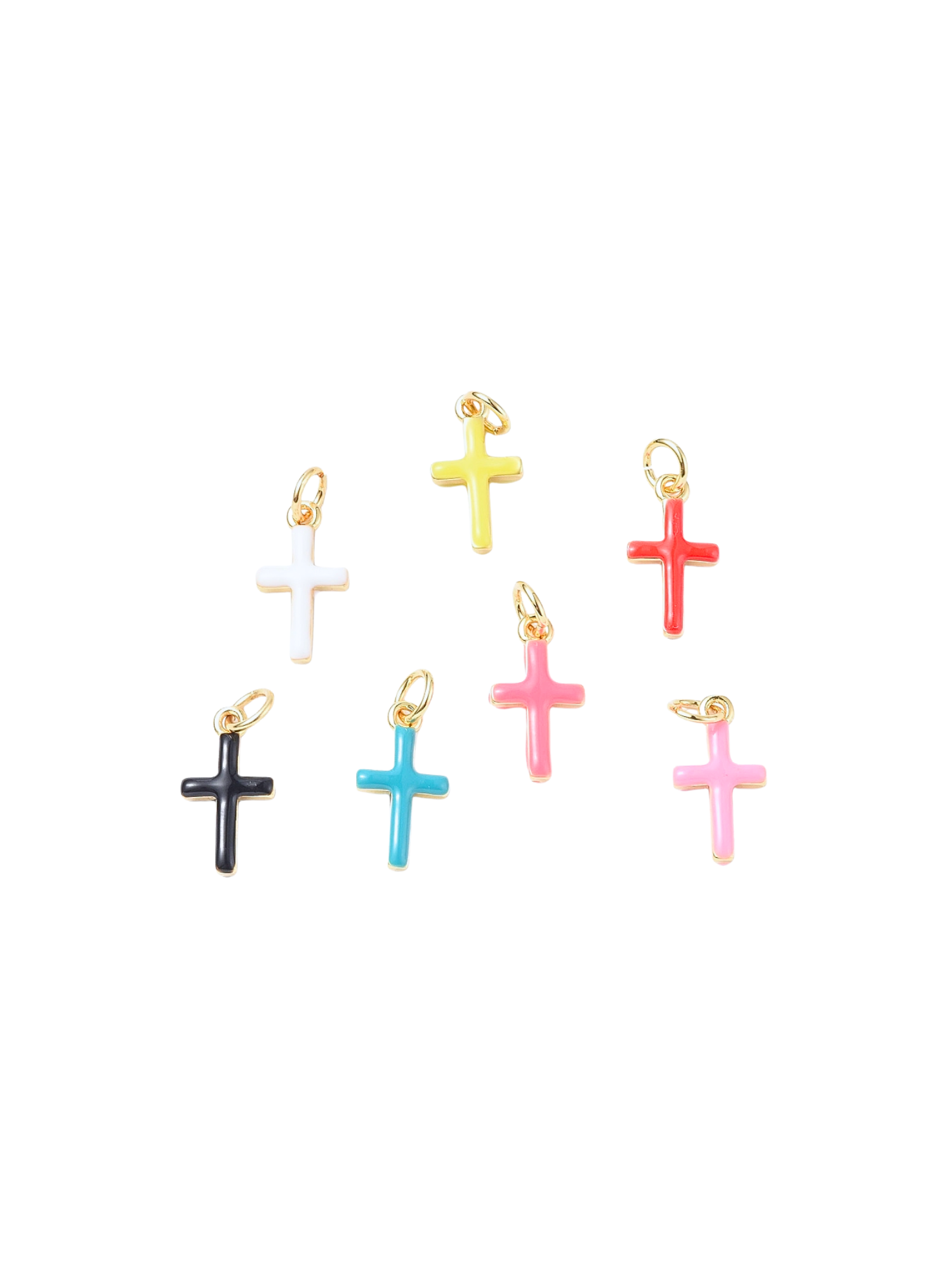 Gold Enamel Cross Charm -Assorted – The Charm Bar Company Retail