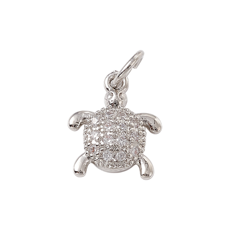 Silver Crystal Sea Turtle Charm – The Charm Bar Company Retail